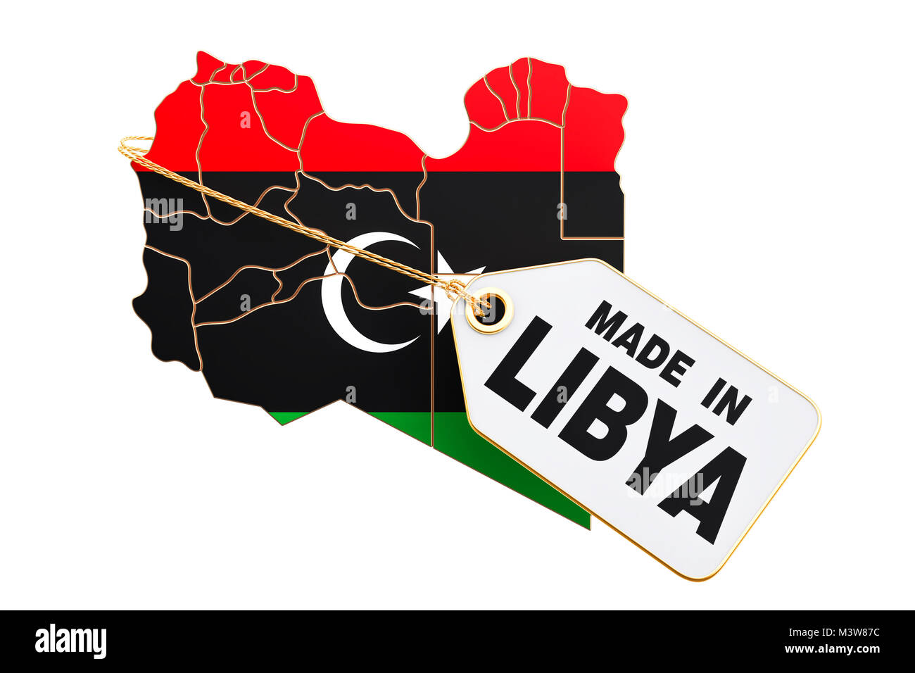 Made in Libya concept, 3D rendering isolated on white background Stock ...