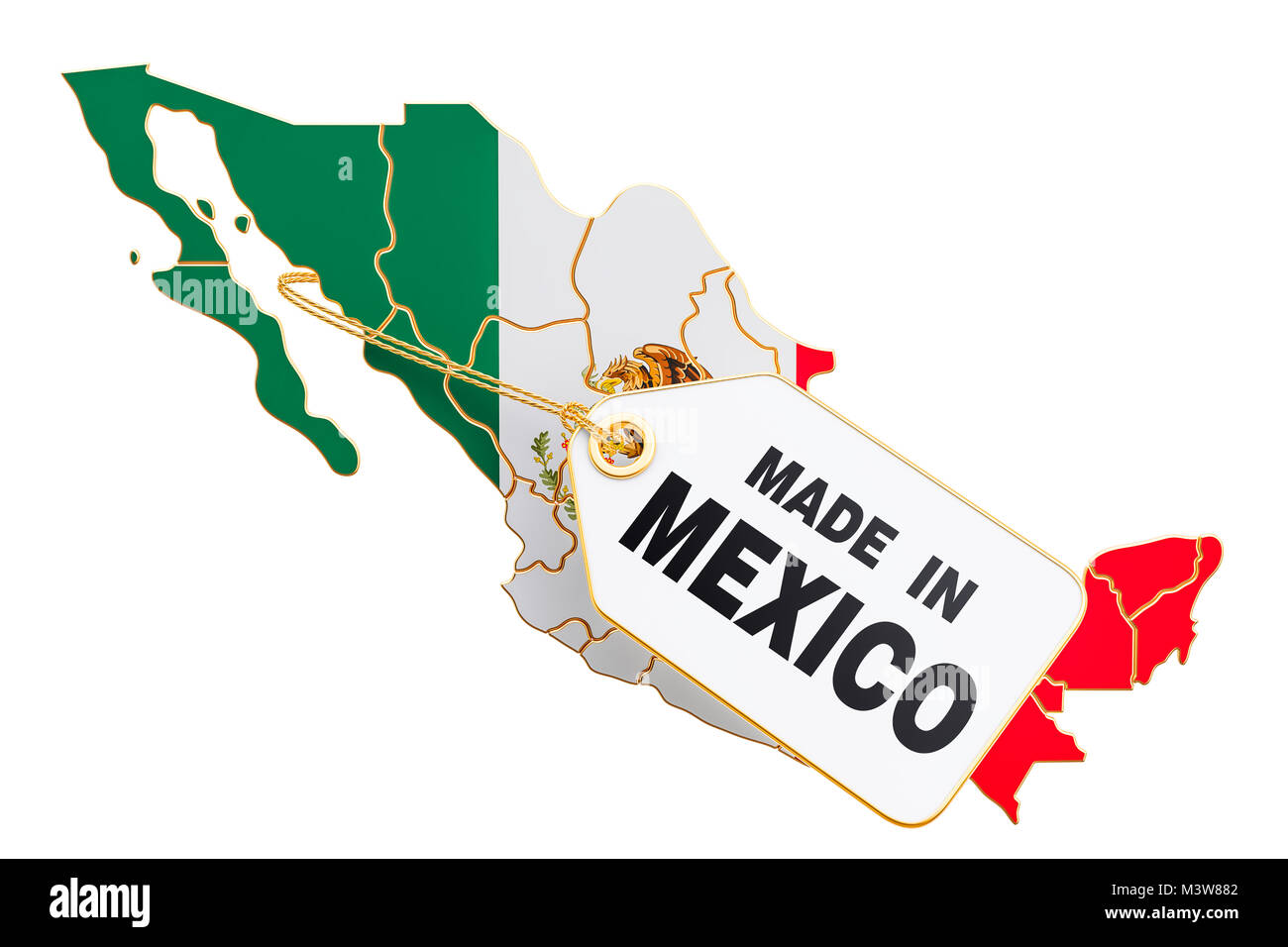 Made in Mexico concept, 3D rendering isolated on white background Stock ...