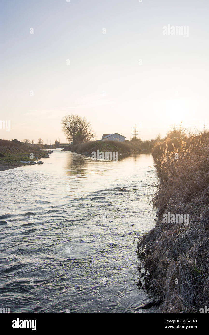 Achau: confluence of river Schwechat and Mödlingbach, Wienerwald ...