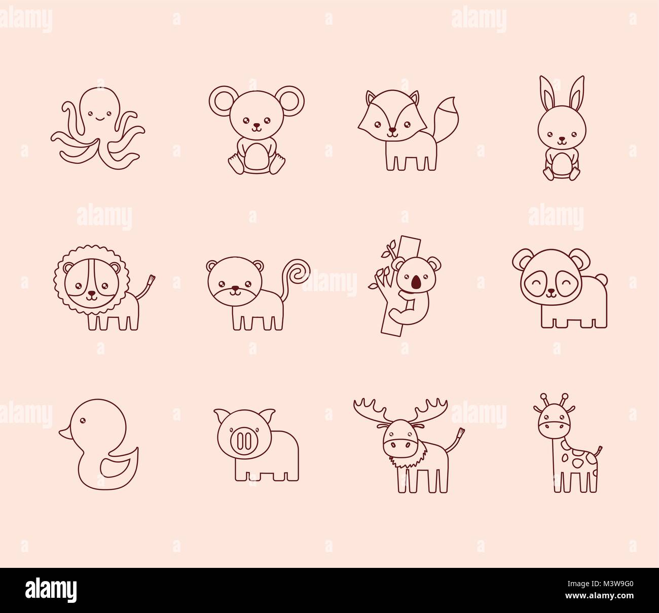 Cute animals design Stock Vector Image & Art - Alamy