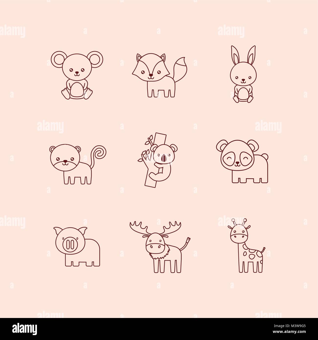 Cute animals design Stock Vector Image & Art - Alamy