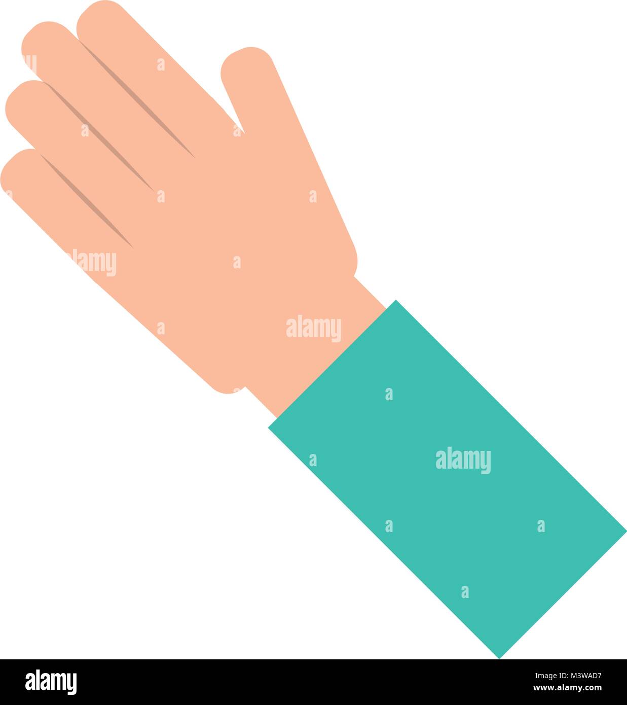 human hand arm palm showing five fingers Stock Vector Image & Art - Alamy