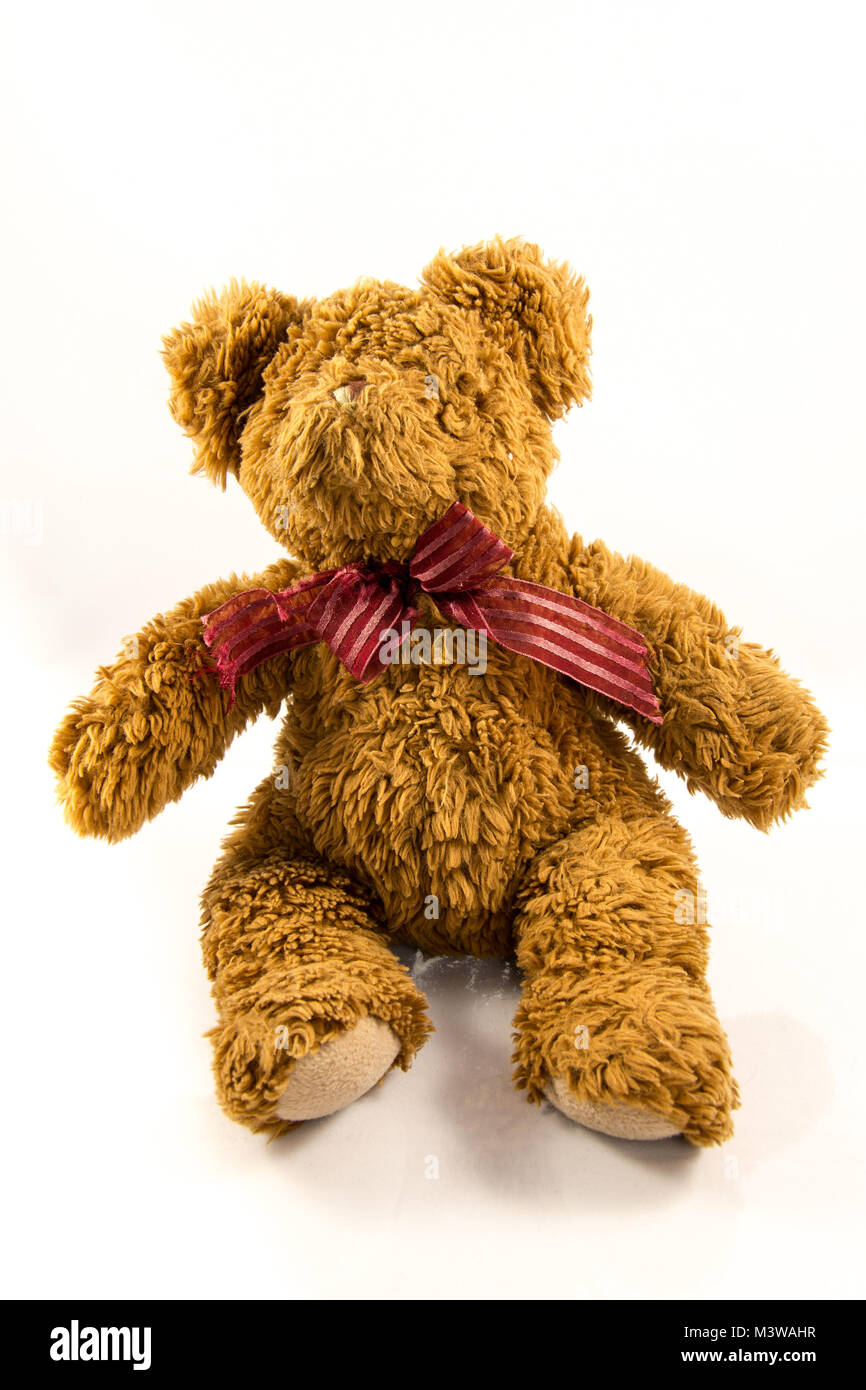 Brown Teddy Bear Isolated on White Stock Photo - Alamy