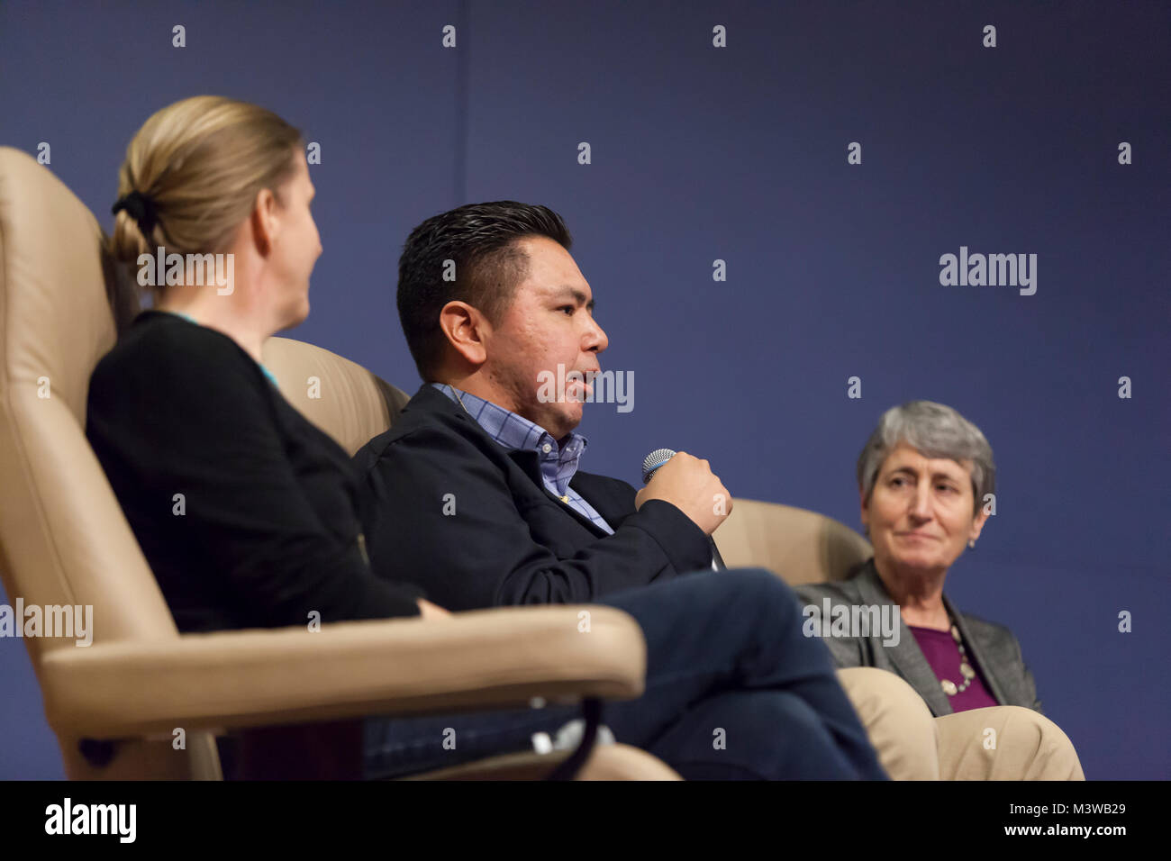 Seattle, Washington: Tim Ballew speaks during the "Thin Green Line ...
