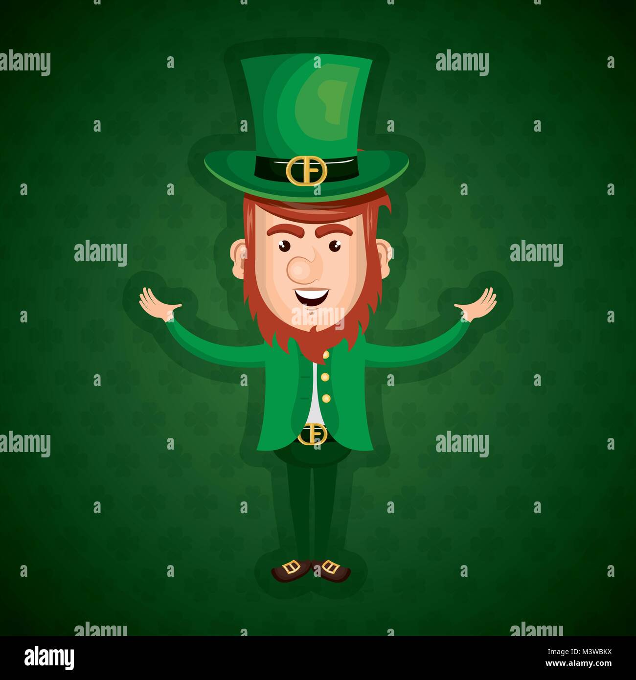 Leprechaun Saint Patrick Day Character Vector Illustration Design Stock