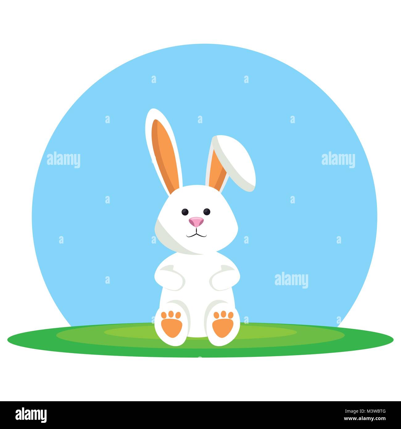 cute rabbit in landscape vector illustration design Stock Vector Image ...