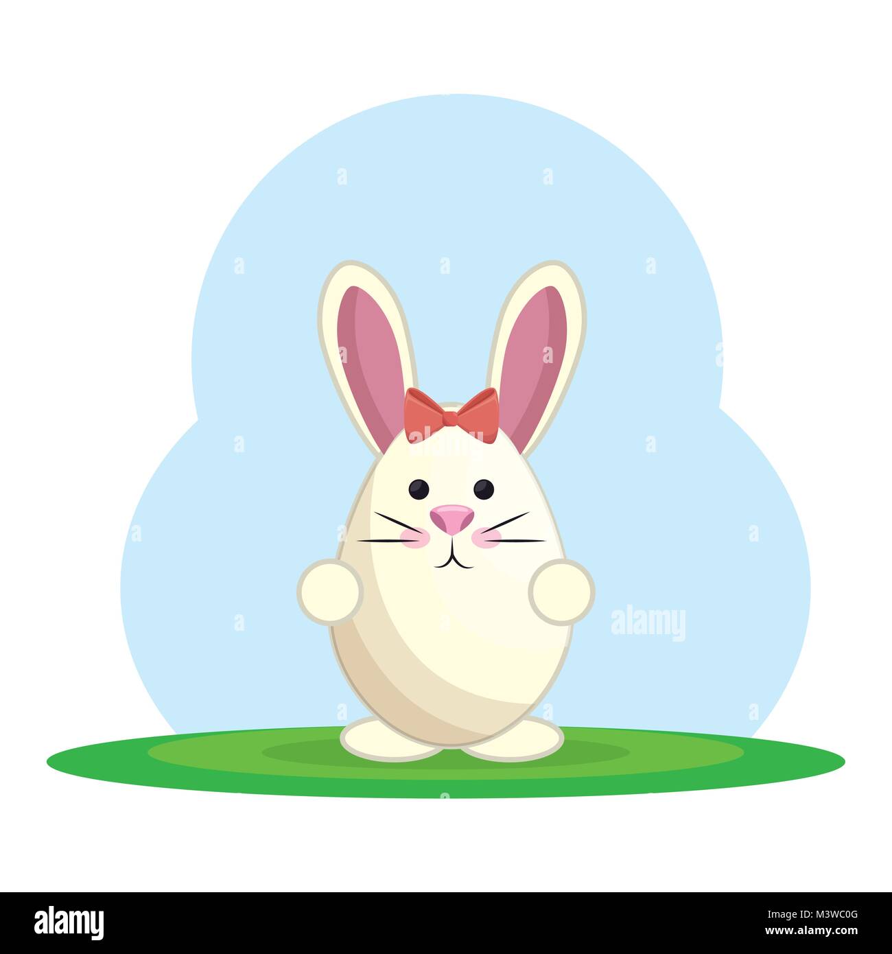 cute rabbit in landscape vector illustration design Stock Vector Image ...
