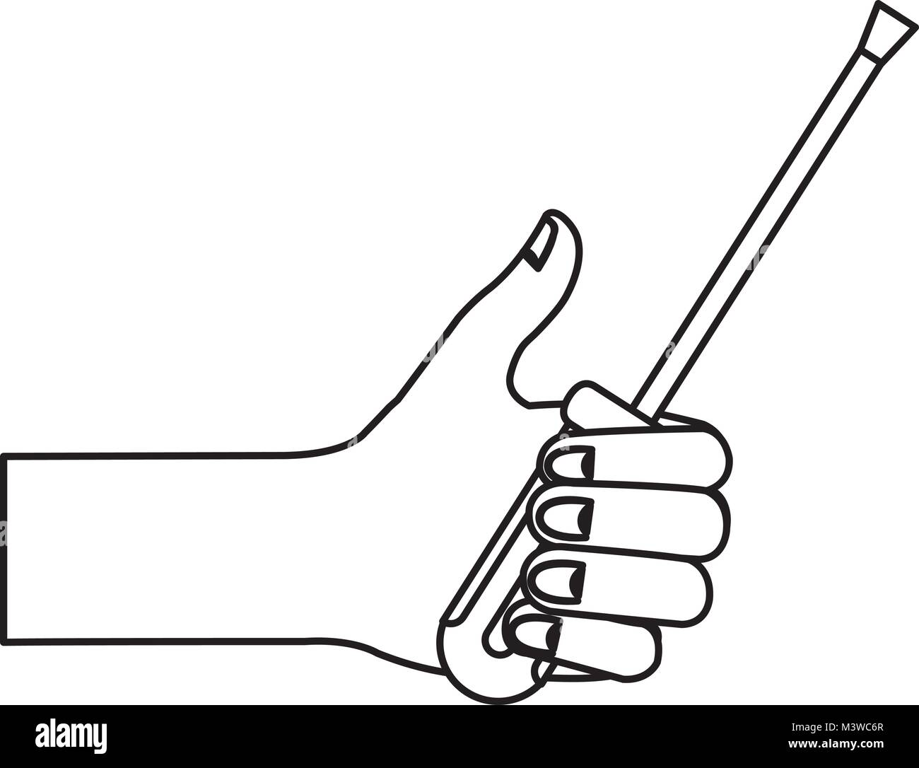 hand with screwdriver tool isolated icon Stock Vector Image & Art - Alamy