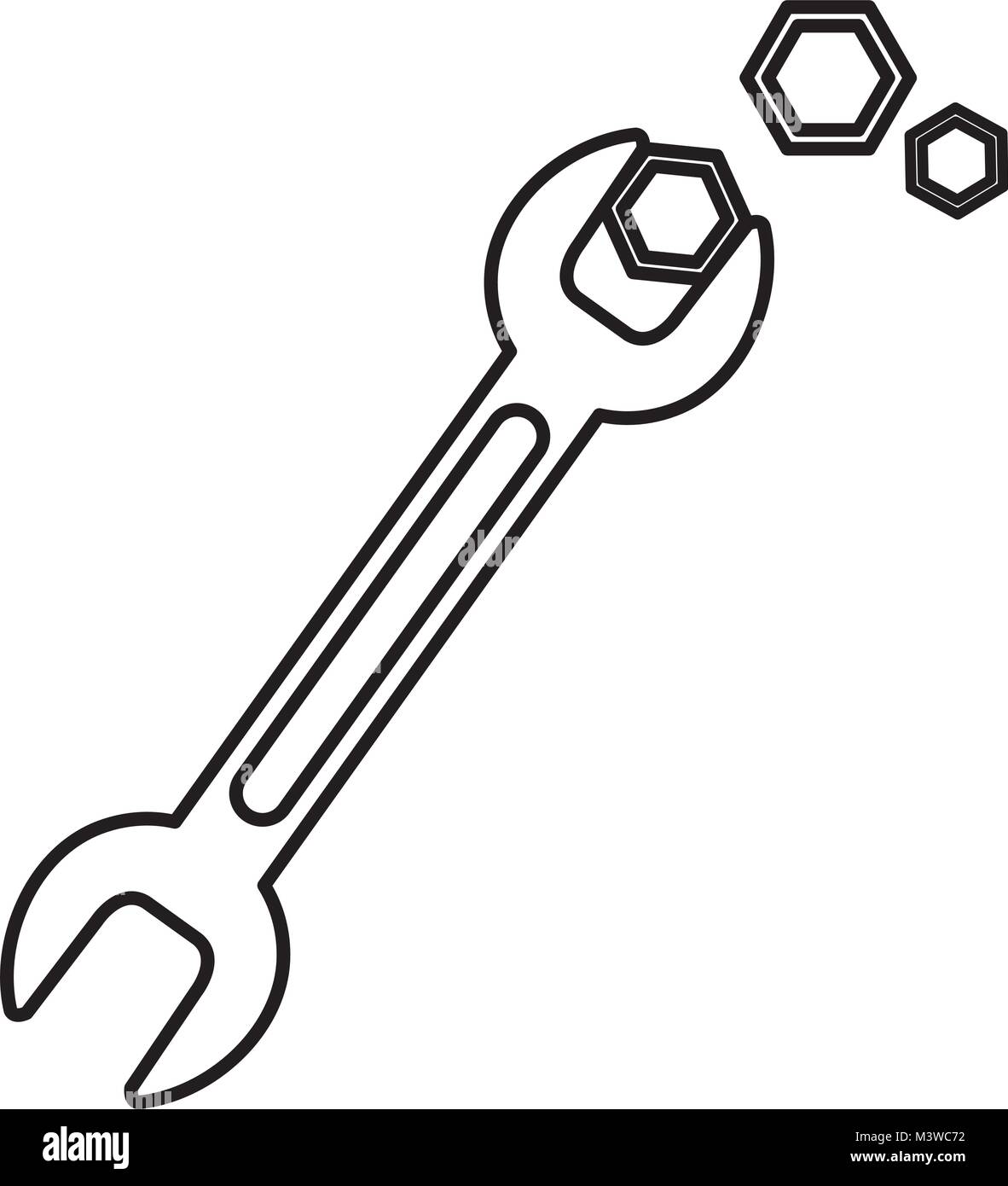 wrench tool with nuts Stock Vector Image & Art - Alamy