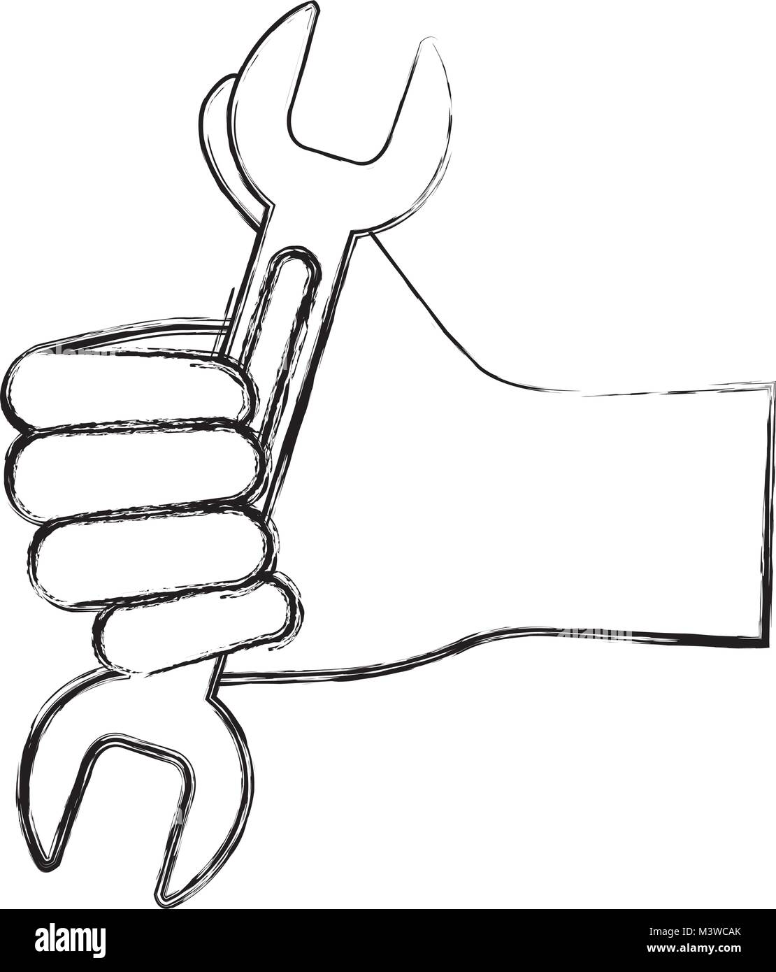 hand with wrench tool isolated icon Stock Vector Image & Art - Alamy