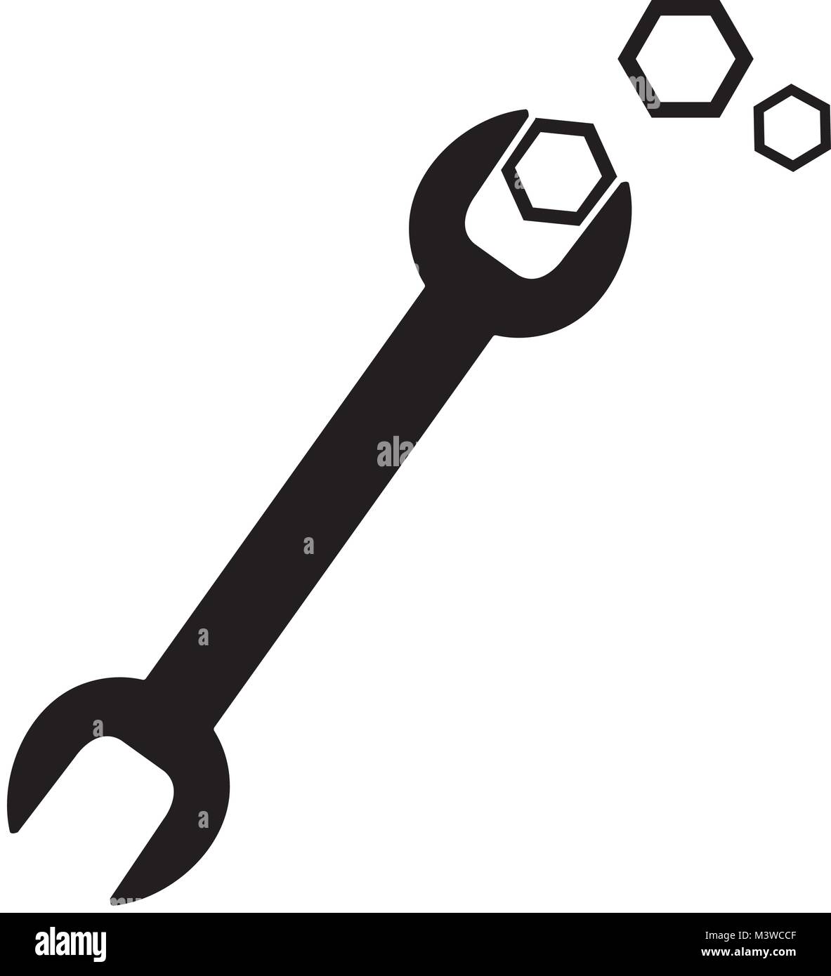wrench tool with nuts Stock Vector Image & Art - Alamy