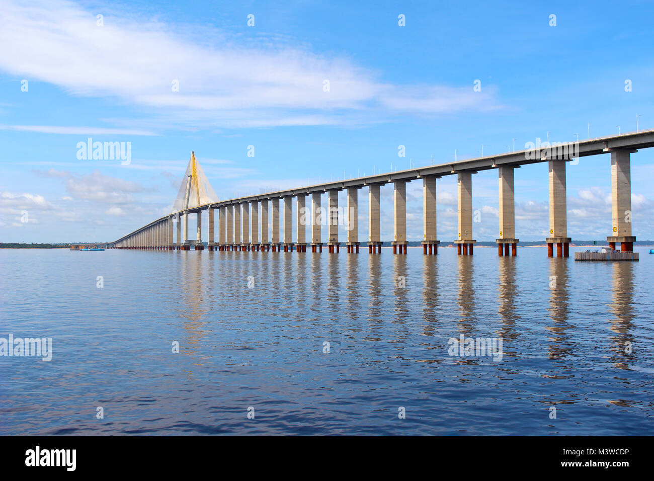 Rio Negro Bridge, a cable-stayed bridge over the Rio Negro that ...