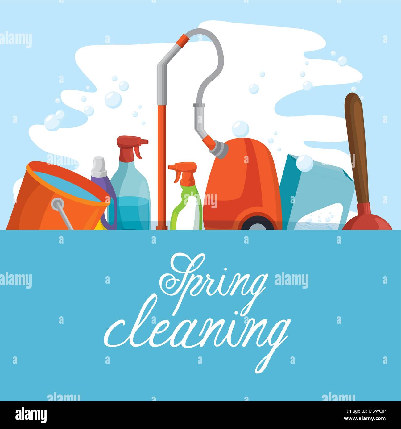 Domestic cleaning poster template Stock Vector Images - Alamy