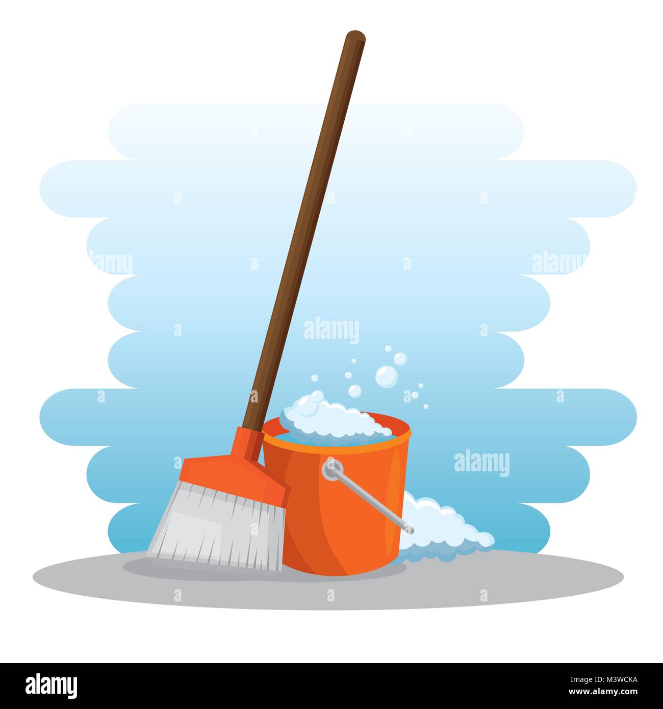 Cleaning set supplies dustpan Cut Out Stock Images & Pictures - Alamy