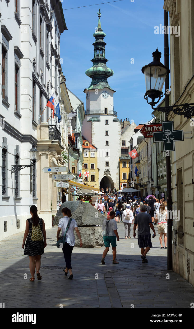 Michalska street and Saint Michael's Gate with Pedestrians in ...
