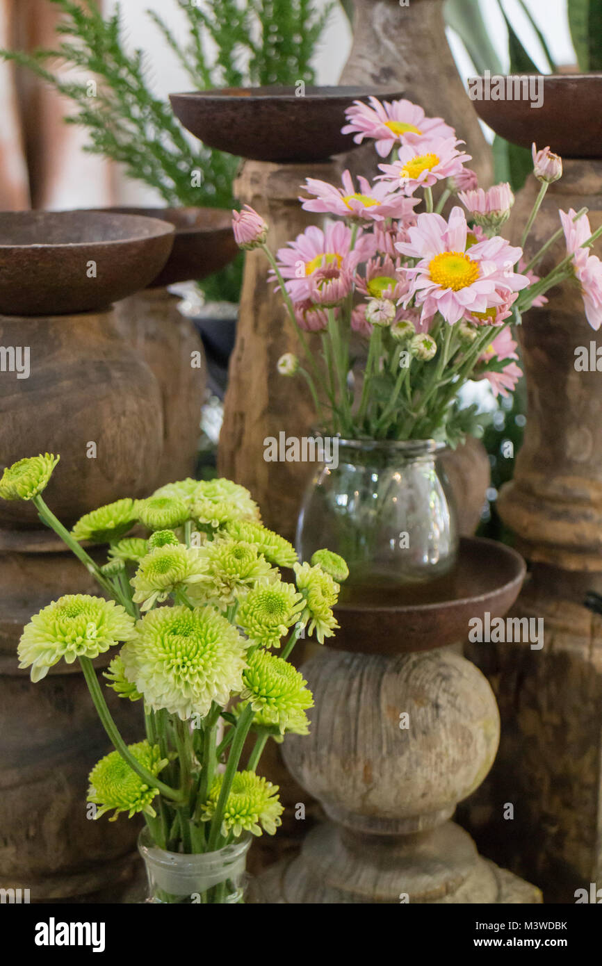 Flower vase decorated in health spa, stock photo Stock Photo - Alamy