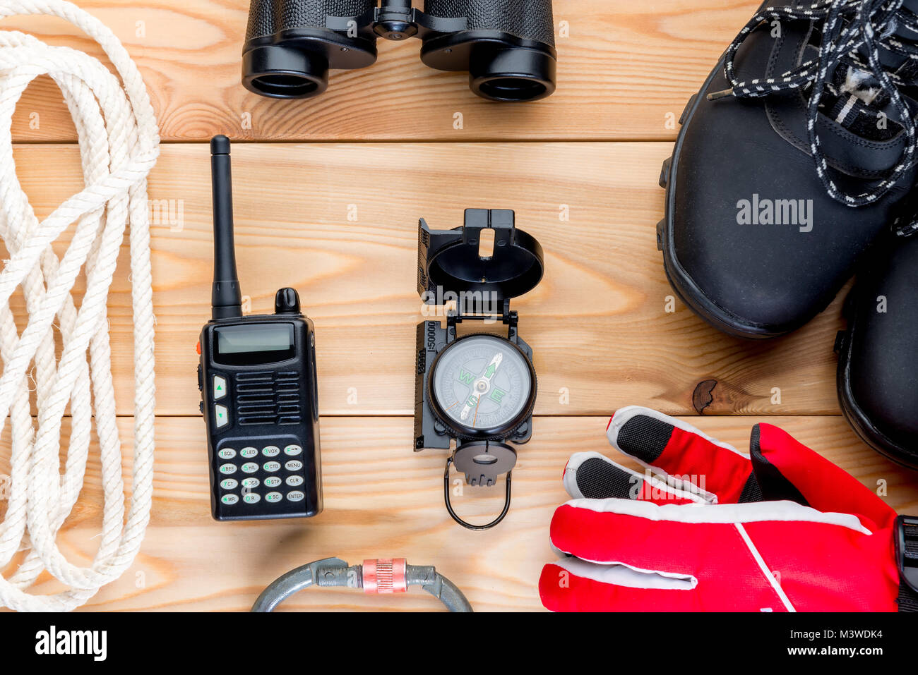 objects for extreme mountain climbing winter view from above on a ...