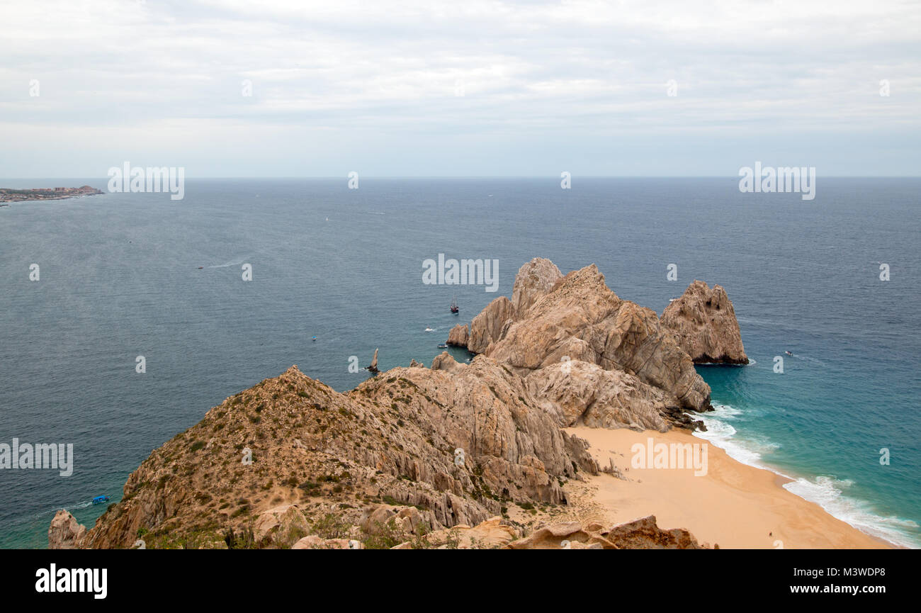 Lands End and Divorce Beach as seen from top of Mt Solmar in Cabo San ...