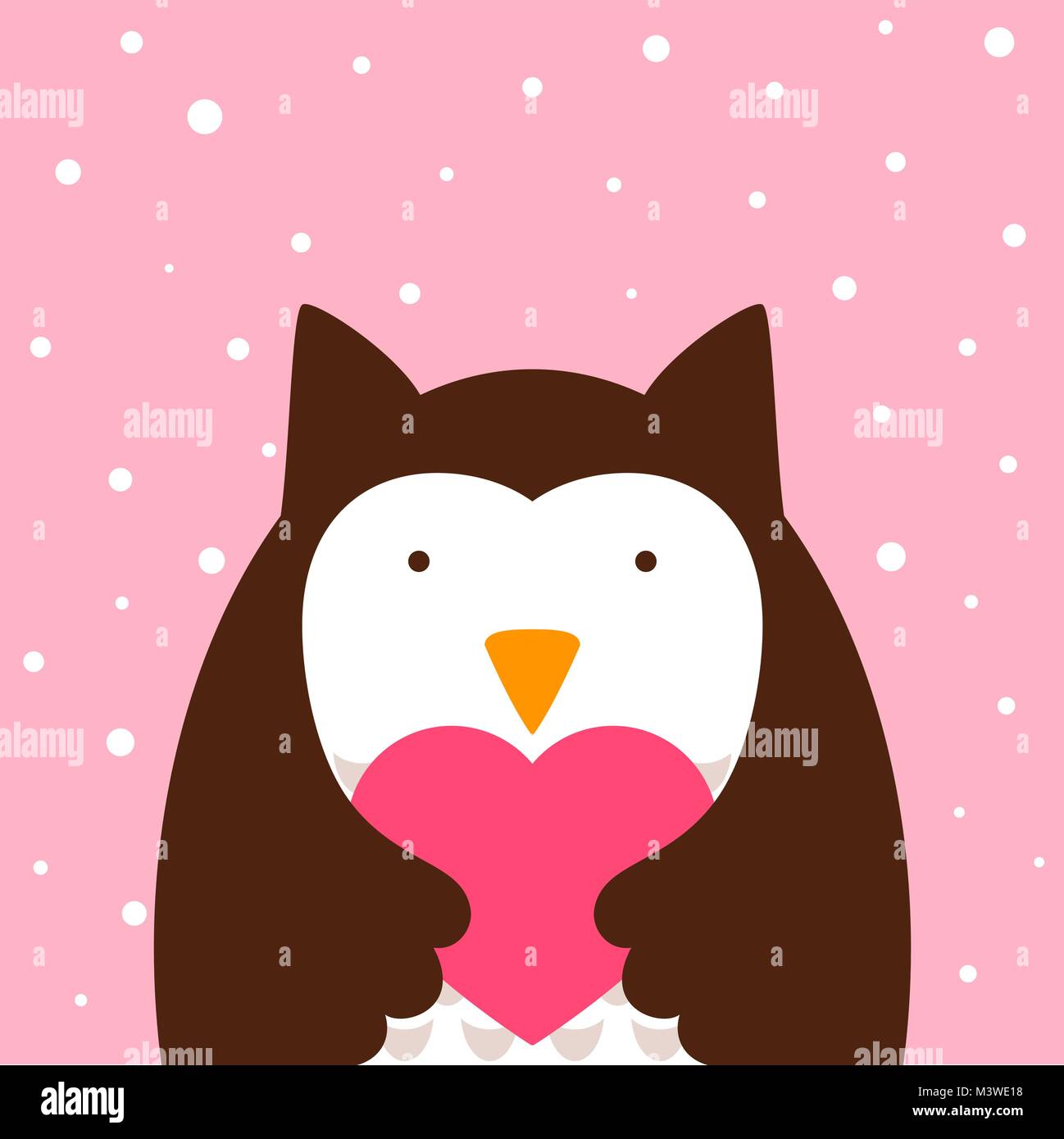 Cartoon owl, heart illustration Stock Vector Image & Art - Alamy