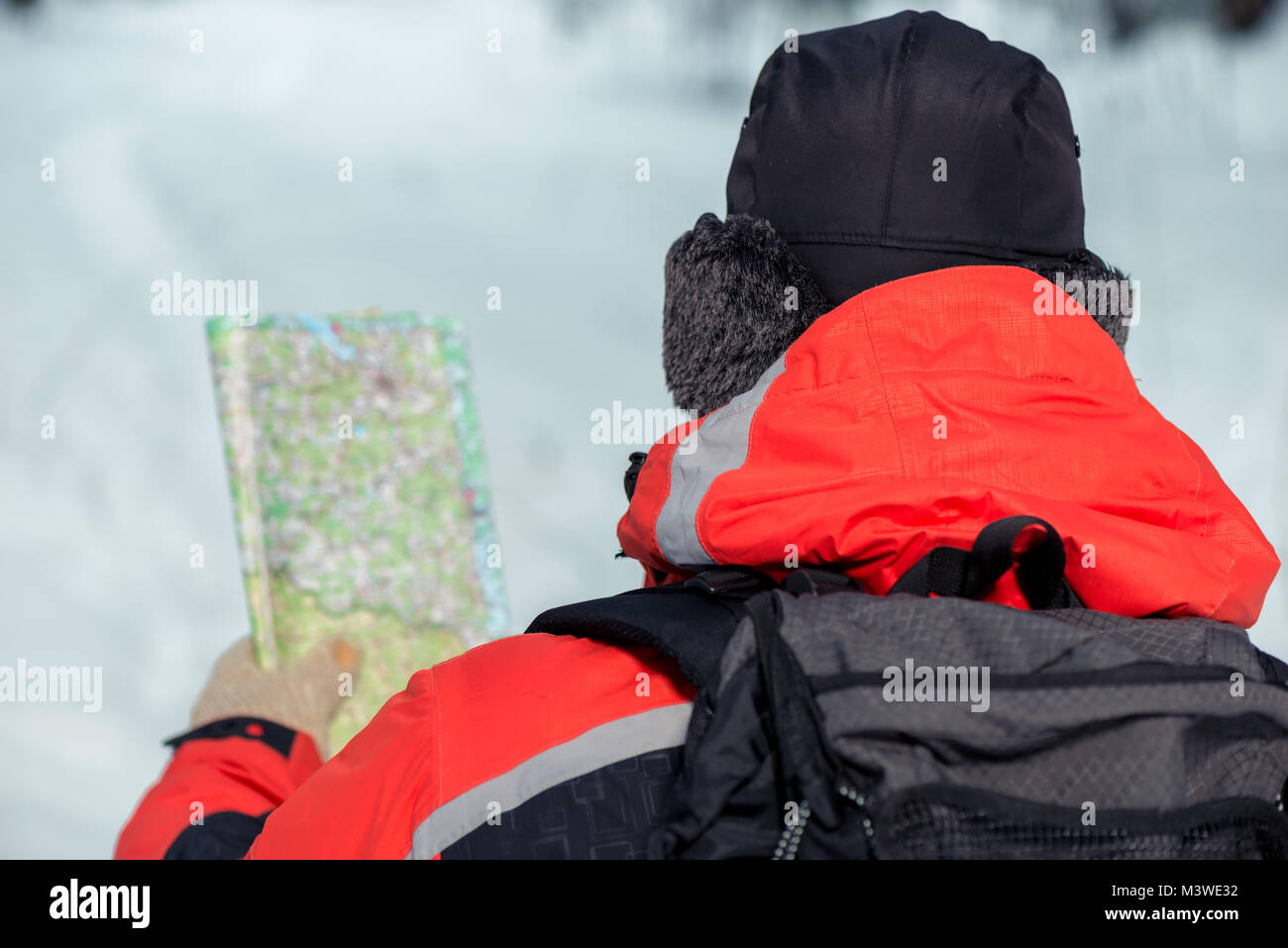 male tourist with map in hand, view from back Stock Photo - Alamy