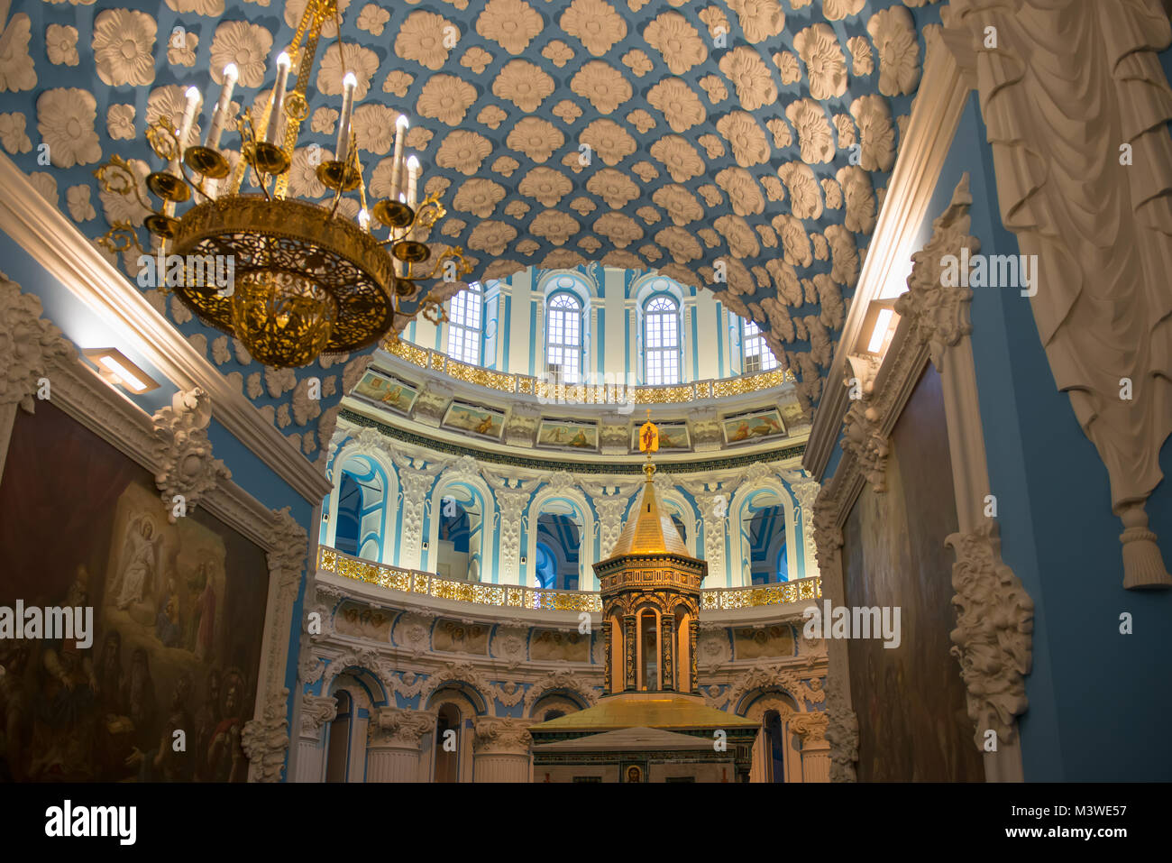 ISTRA, RUSSIA - JANUARY 3, 2017: The interior of the Voskresensky New ...