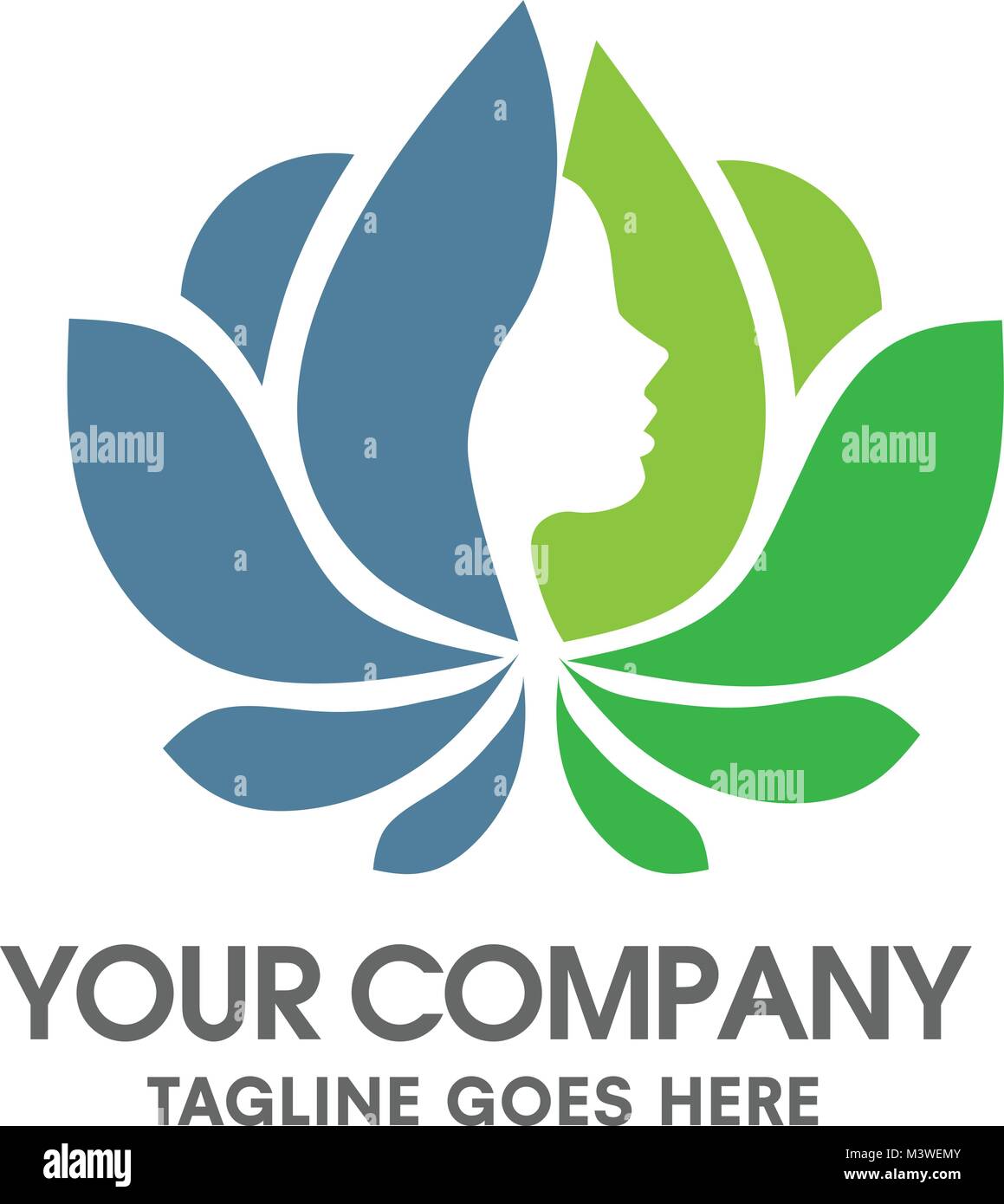 elegant and modern concept female face on Lotus flower Stock Vector ...