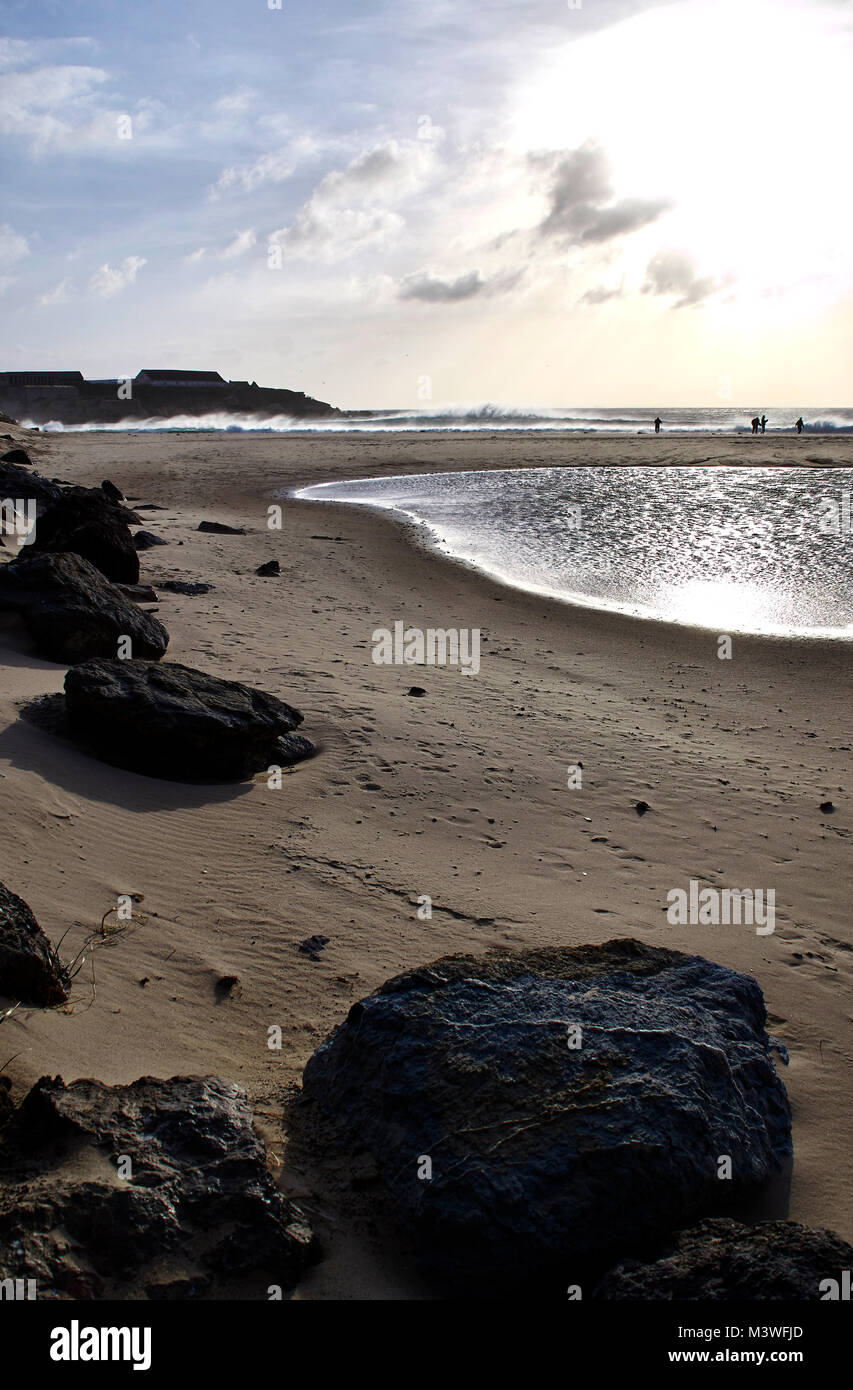 Tarifa beach walk, Punta de Tarifa and Isla de Las Palomas Stock Photo ...