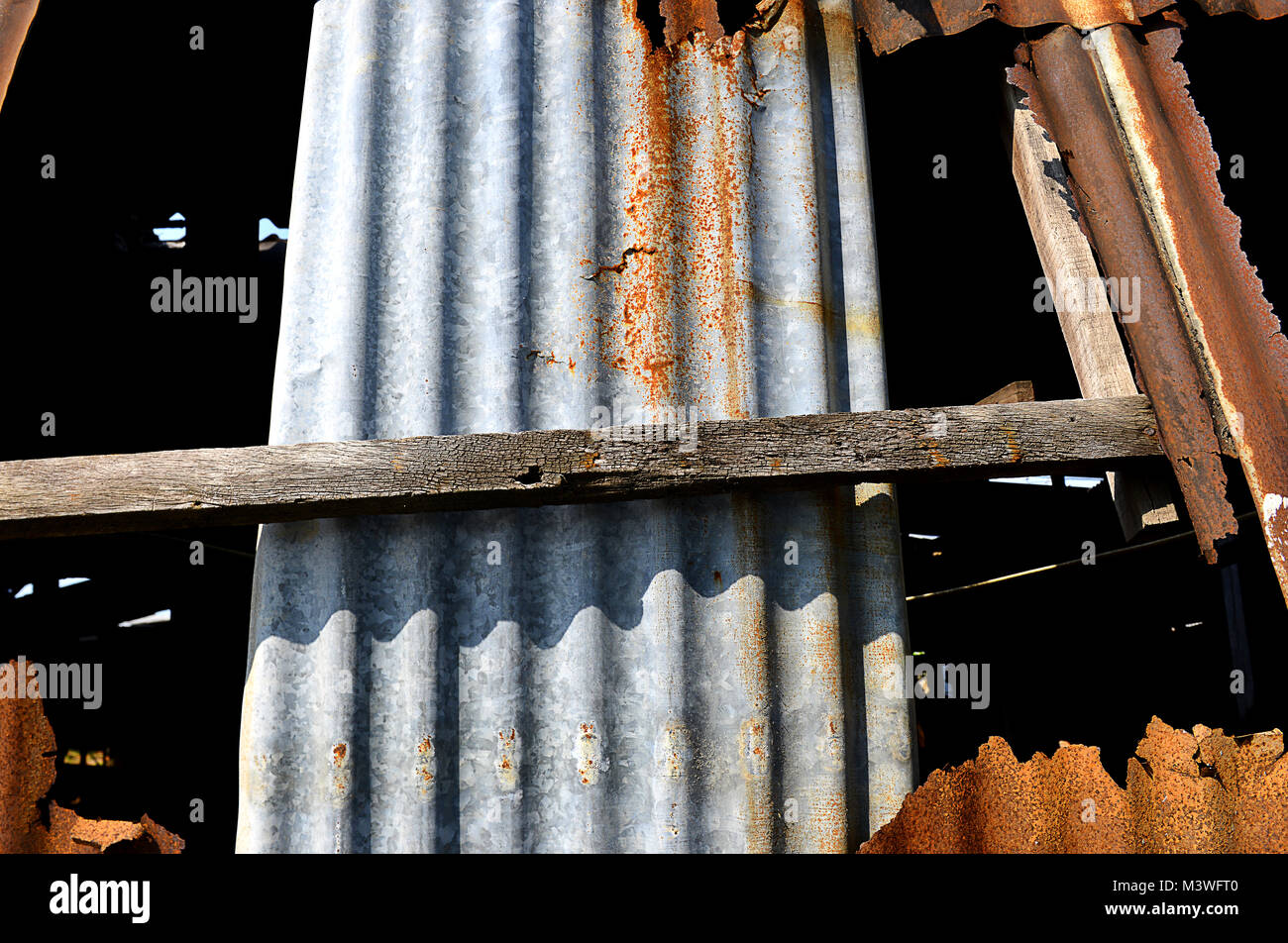 old and rusty galvanised on poor house textureand color from past time ...