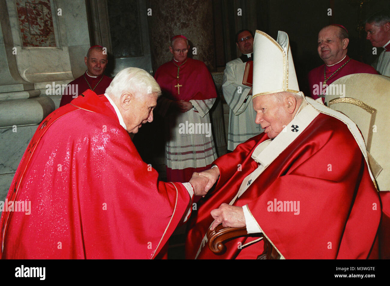 Pope John Paul II and Cardinal Joseph Aloisius Ratzinger Stock Photo ...