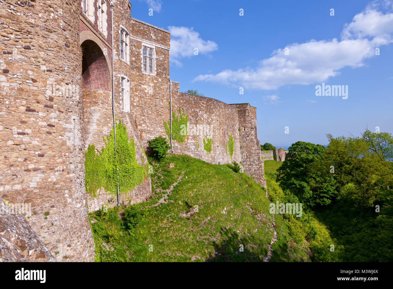 Medieval Dover Castle outer curtain wall, Kent, Southern England, UK ...