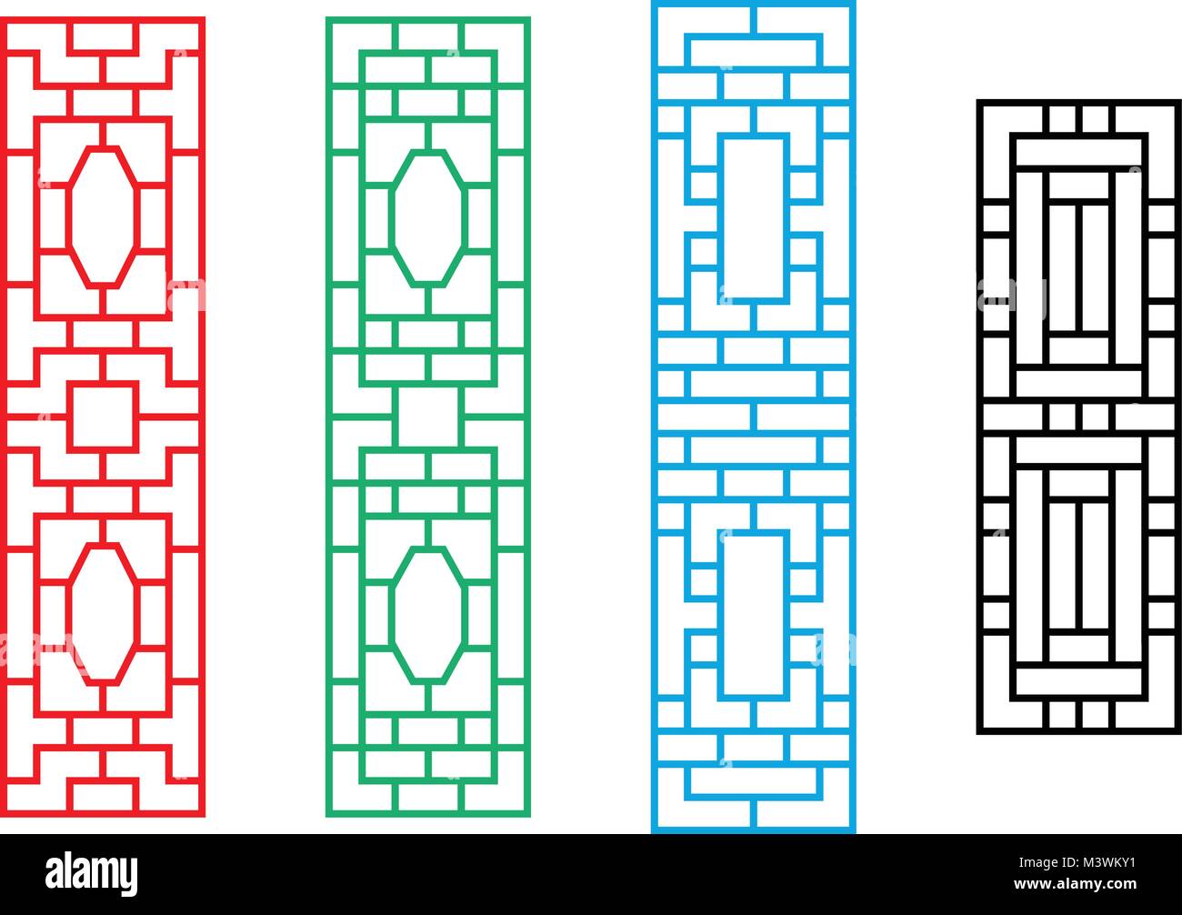 Square chinese window pattern vector hi-res stock photography and ...