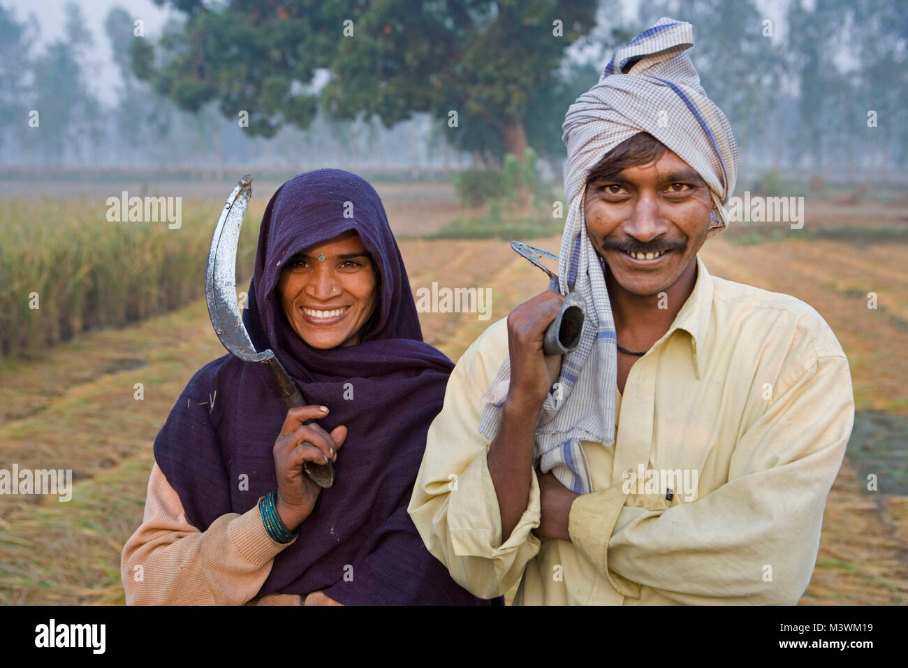 Indian farmer family standing hi-res stock photography and images - Alamy