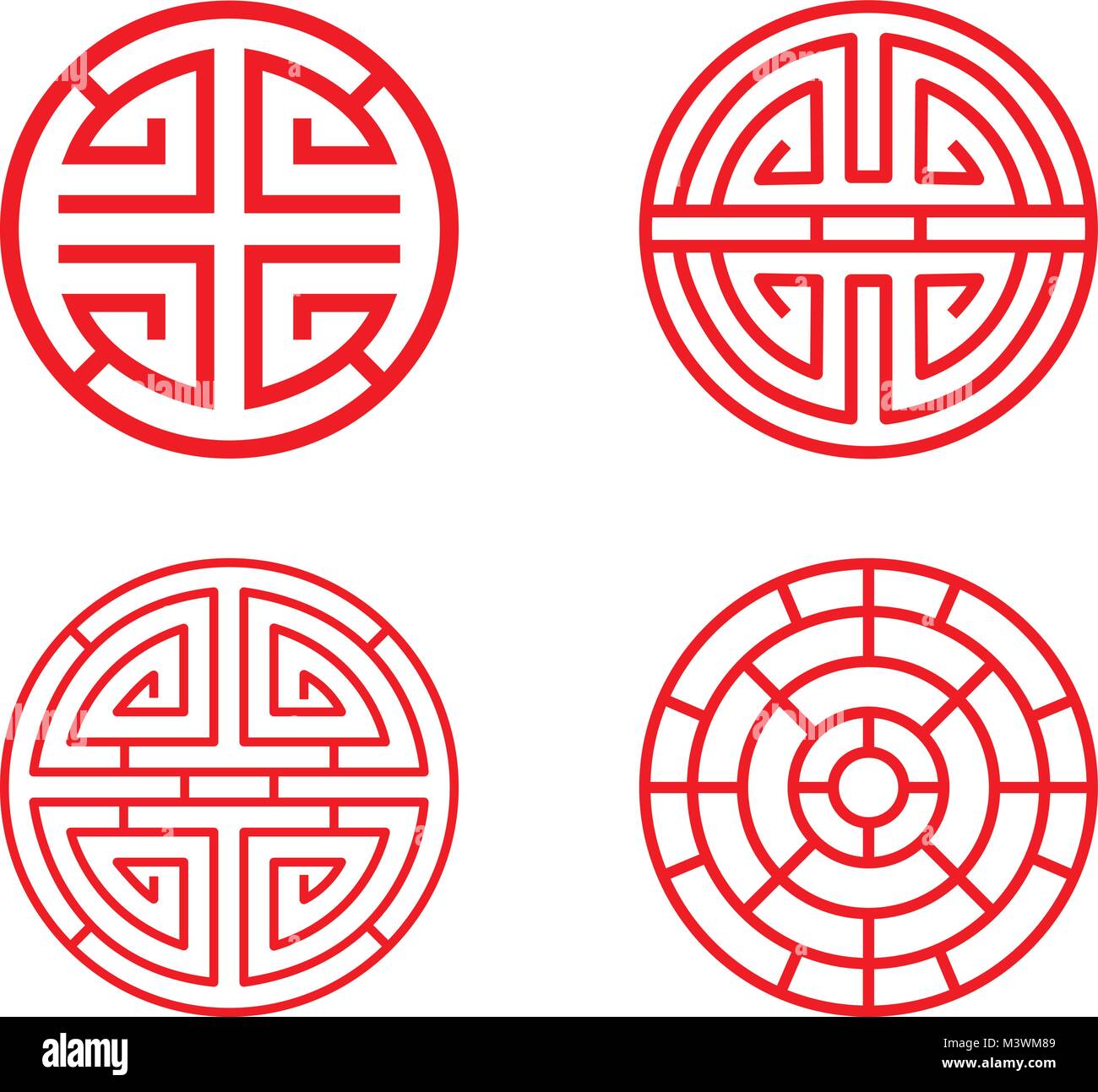 Classic Chinese circle window frame in vector design Stock Vector Image ...