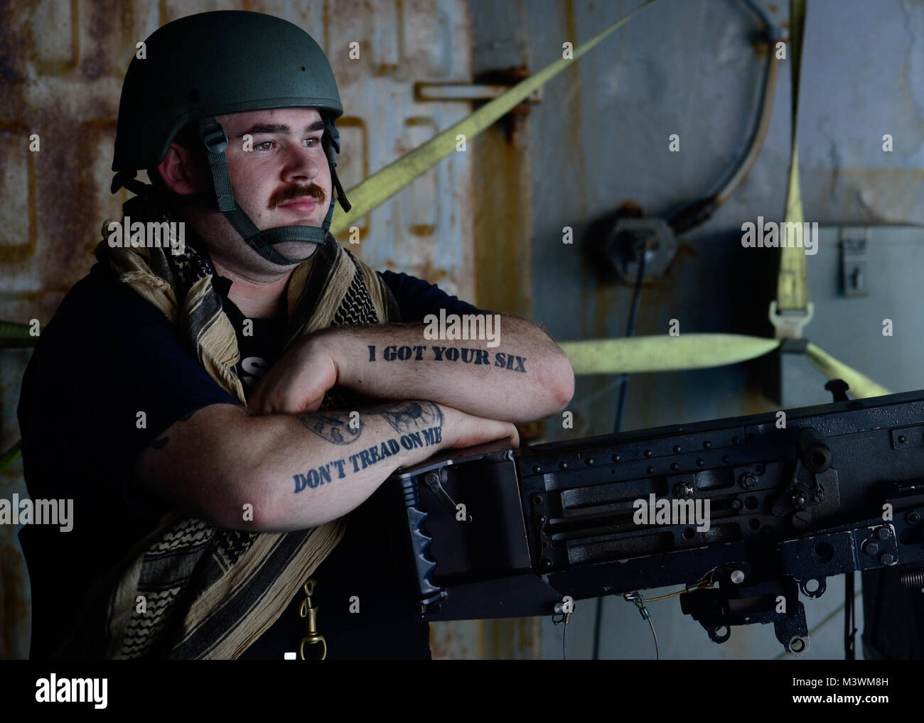 STRAIT OF HORMUZ (July 23, 2017) U.S. Navy Airman Matthew Martin, from ...