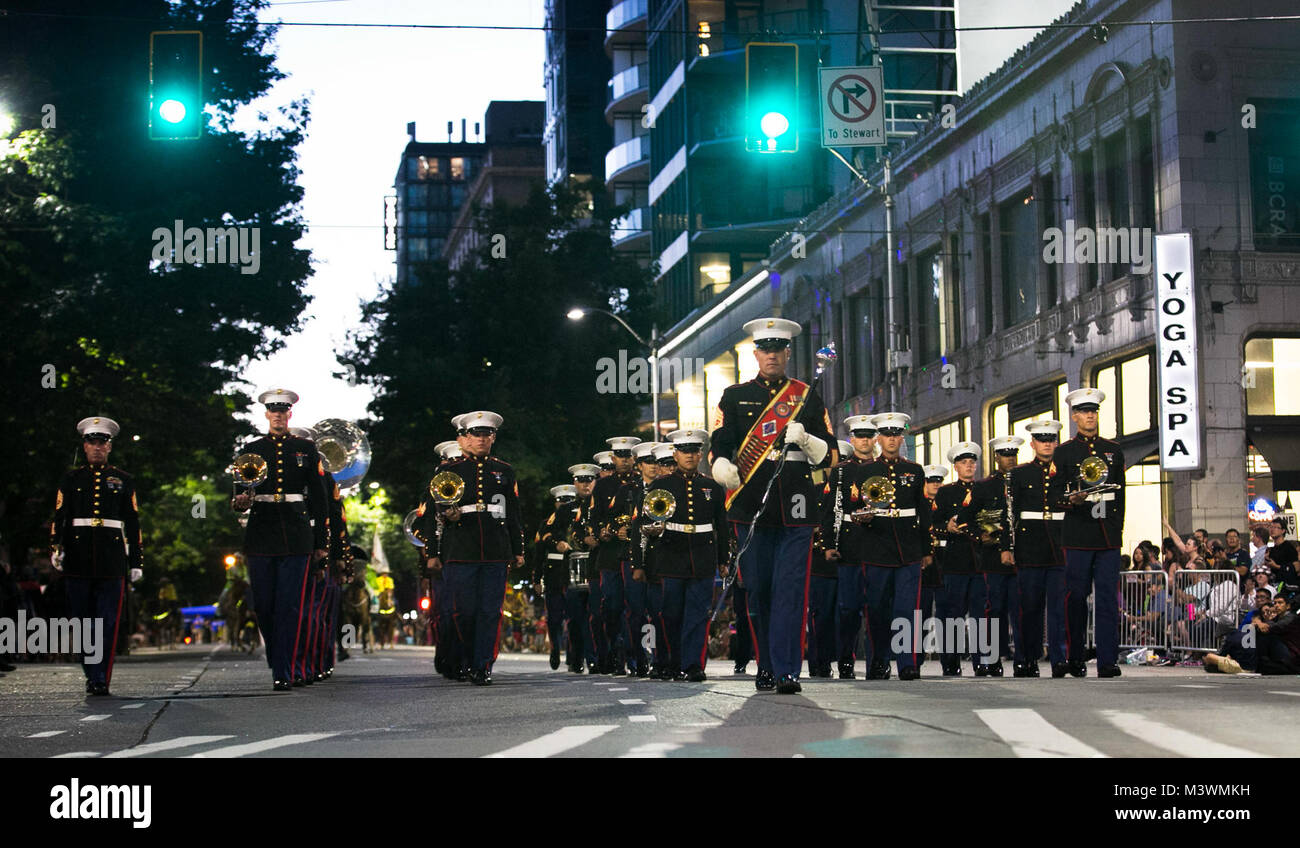 The 1st Marine Division Band performs in the annual Seafair Festival ...