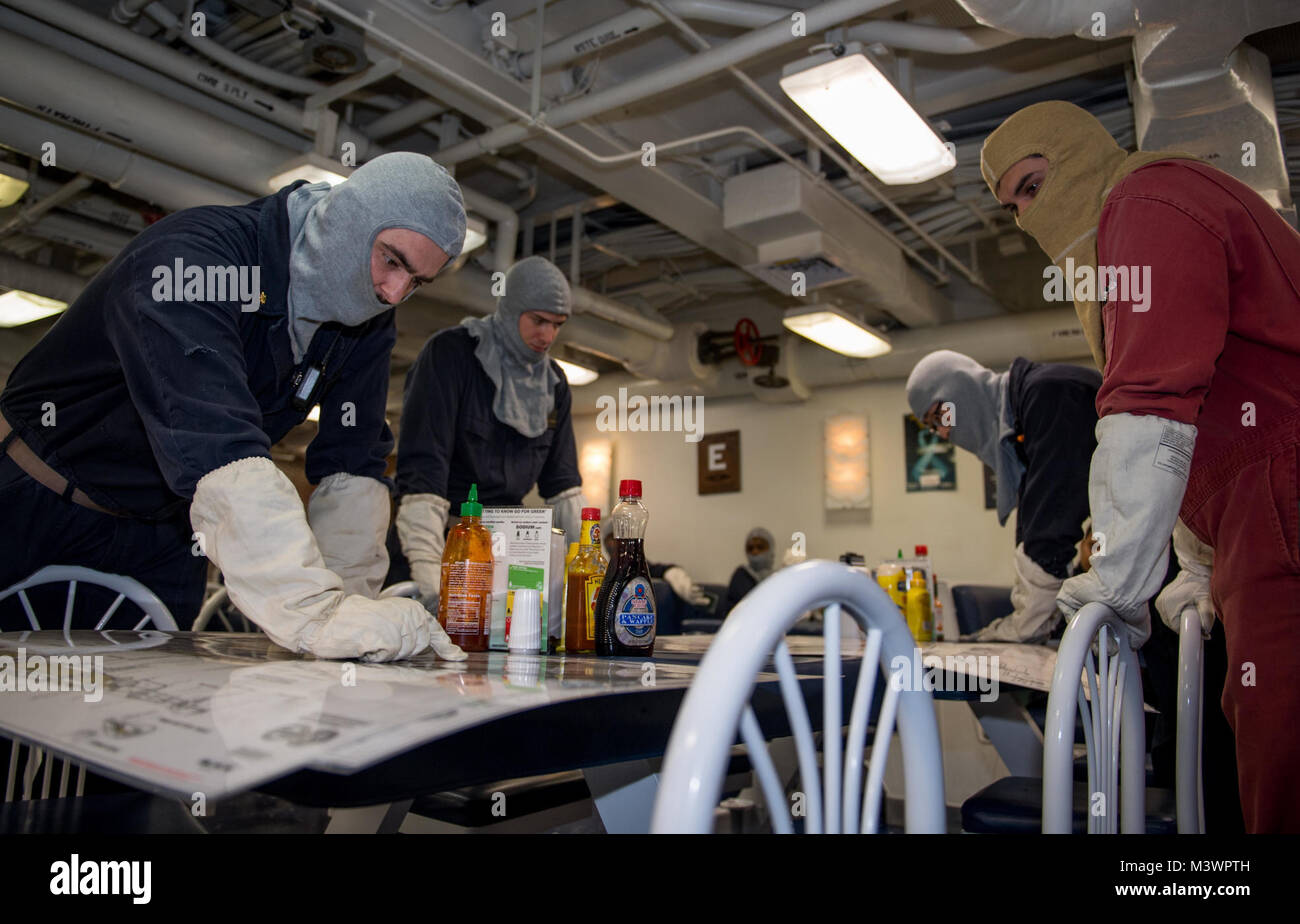 170902-N-VR594-0022 ARABIAN GULF (Sept. 2, 2017) Repair locker leaders ...