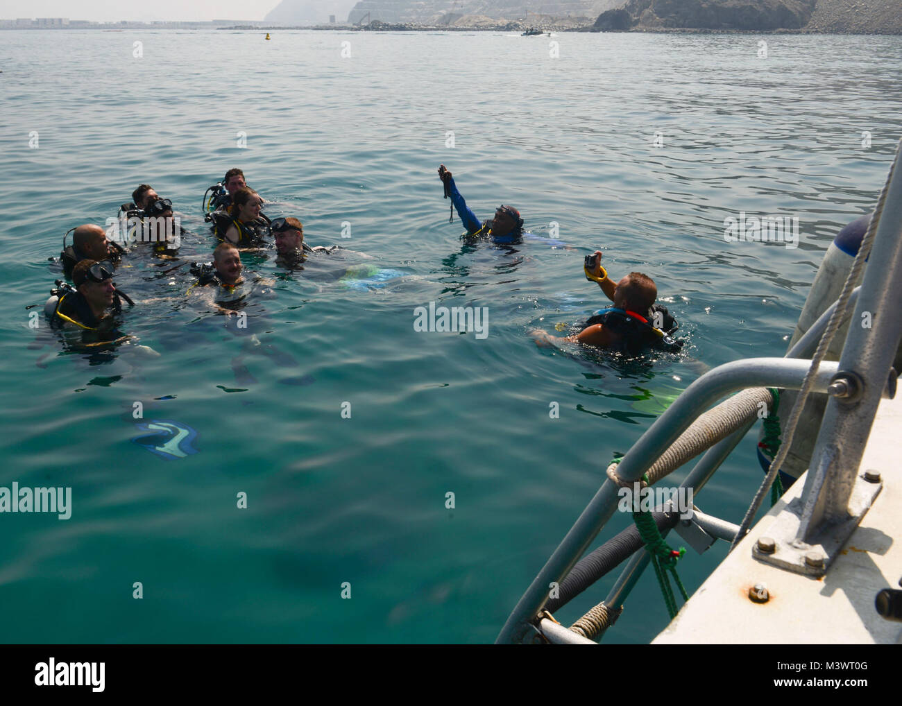 DUBAI (Sept. 29, 2017) U.S. Navy Sailors participate in a diving tour ...