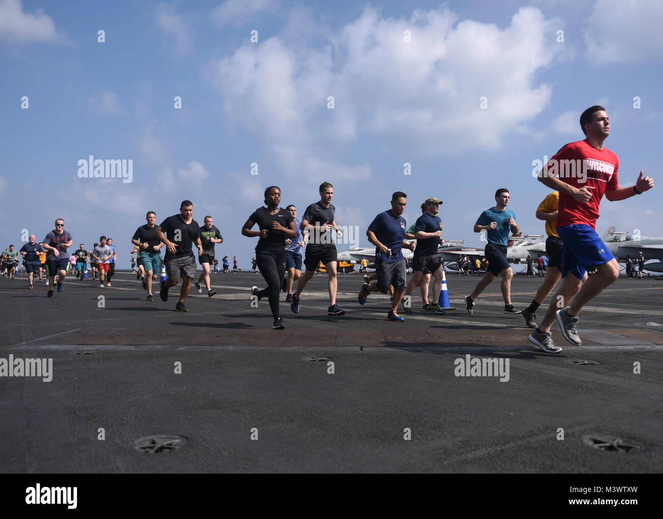 ARABIAN SEA (Oct. 26, 2017) U.S. Navy Sailors participate in a cancer ...