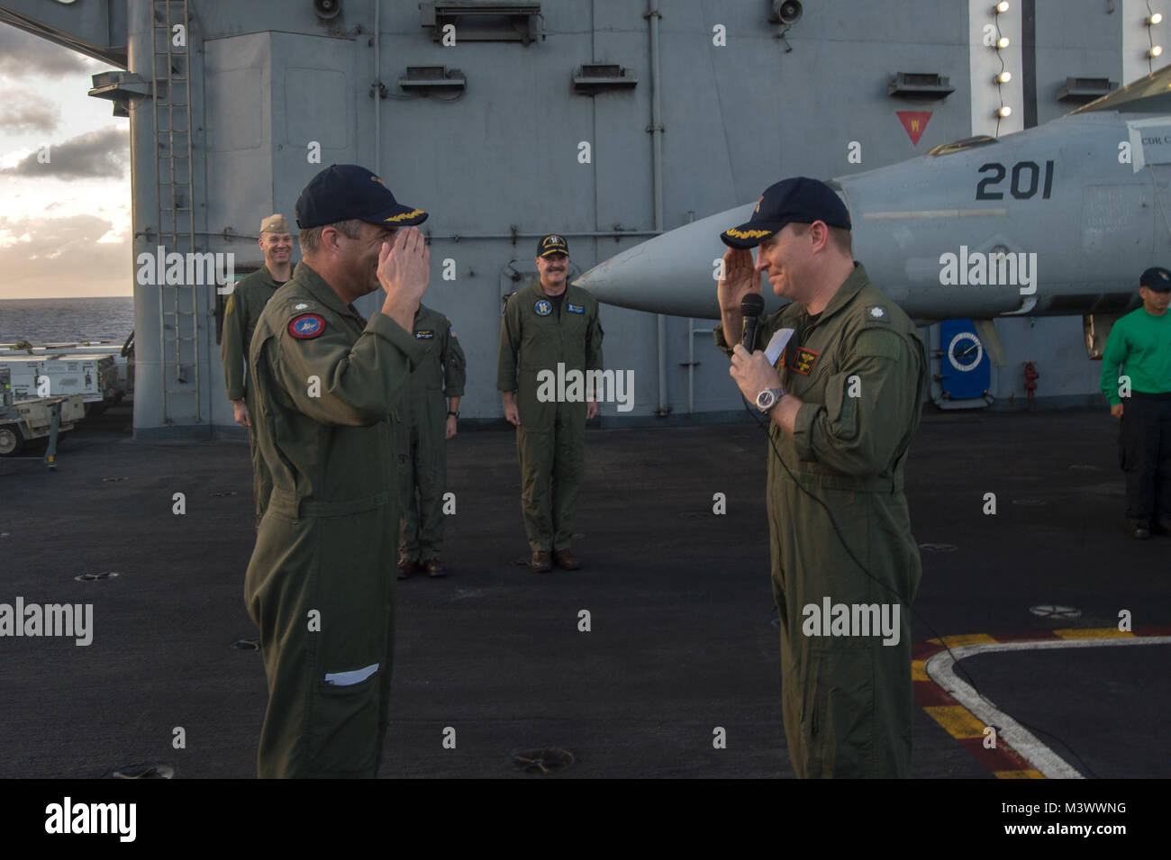 WESTERN PACIFIC (Nov. 16, 2017) Cmdr. Christopher Papaioanu, left, off ...