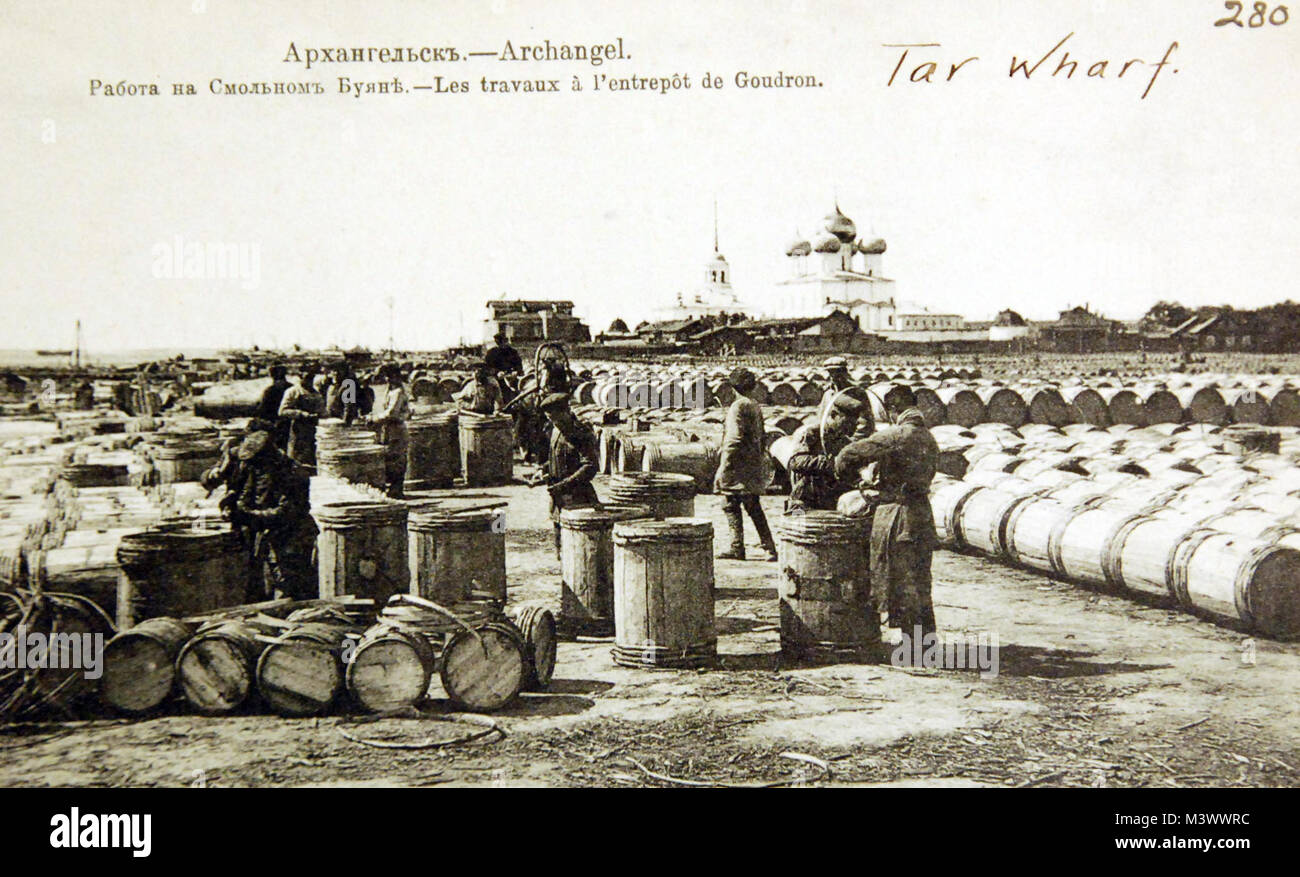 Lot-6322-4: Archangel, Russia, 1916-22. Shown: Tar wharf. Courtesy of ...