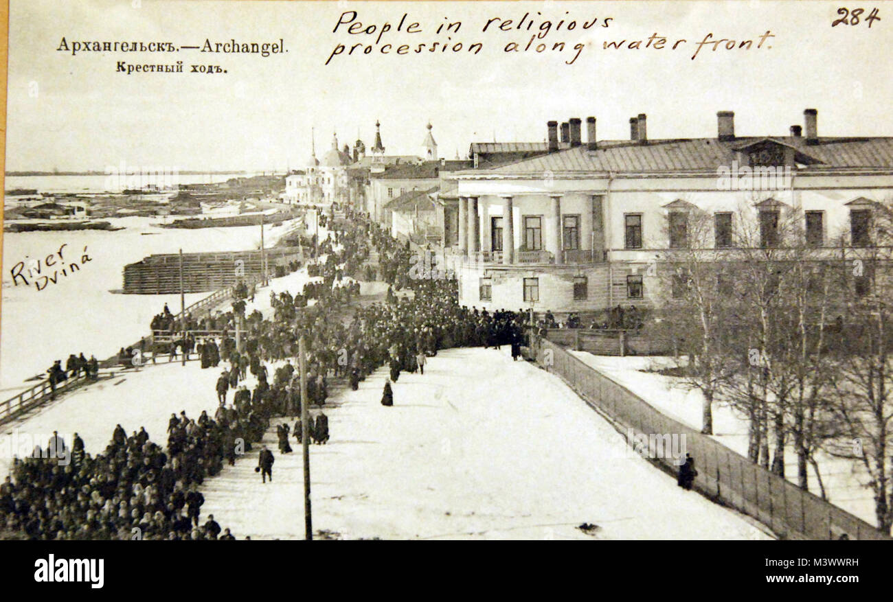 Lot-6322-6: Archangel, Russia, 1916-22. Shown: People in religious ...