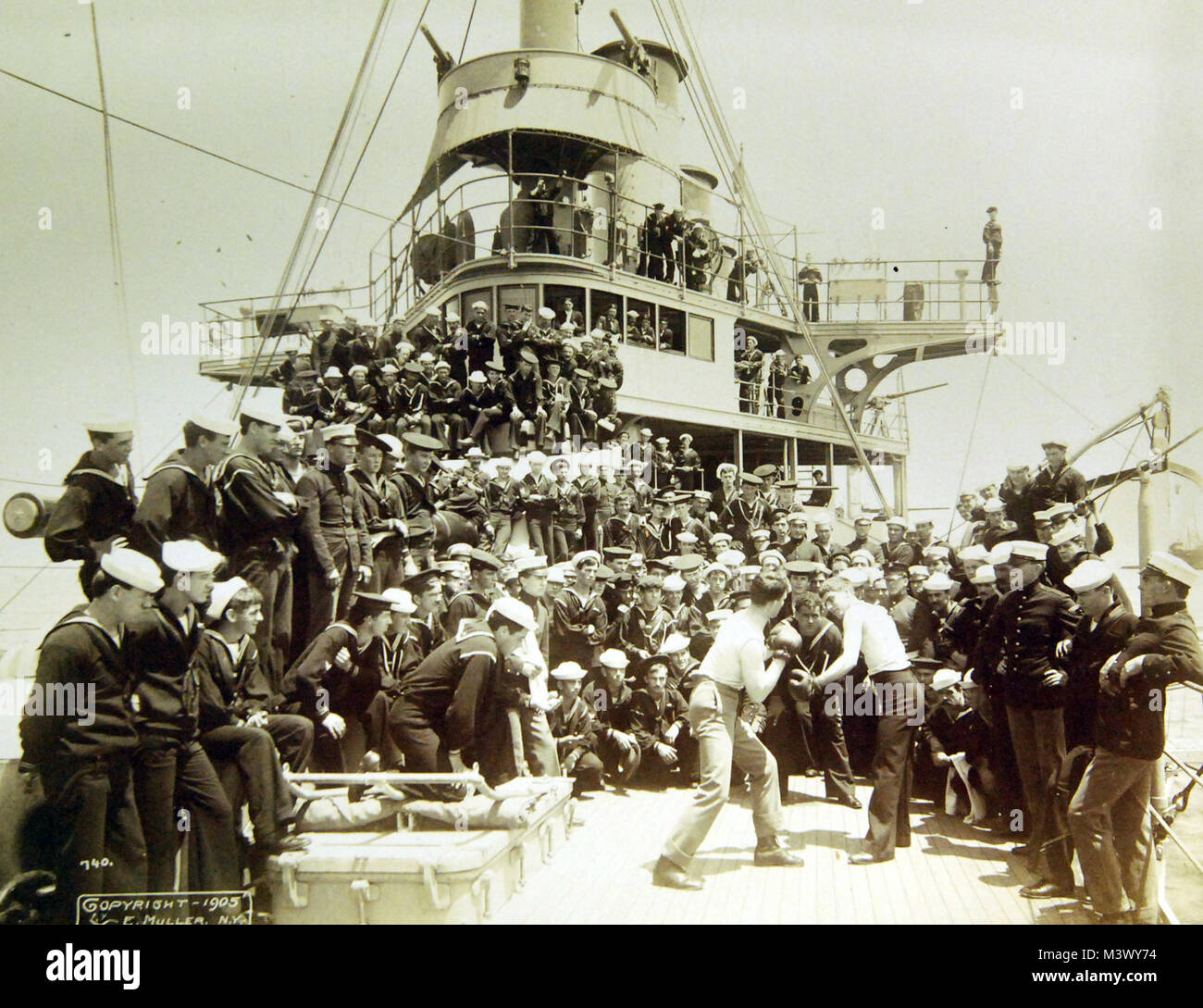 PR-3-Box-36-17: USS West Virginia, (Armored Cruiser #5), boxing match ...