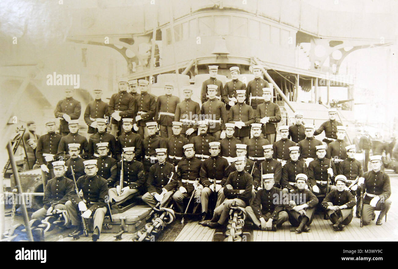 PR-3-Box-35-10: USS Maryland (Battleship #3). Marine Guard. Photograph ...