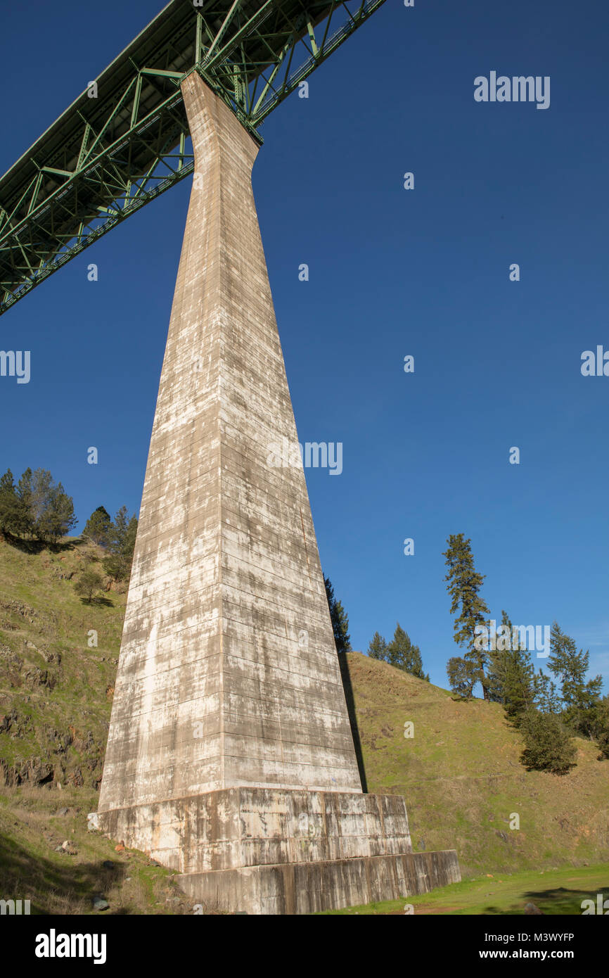 Foresthill bridge over the American river in Auburn California. Clear ...