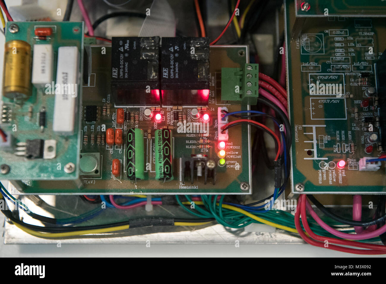 A working circuit board lights up inside an Iranian sponsored ...