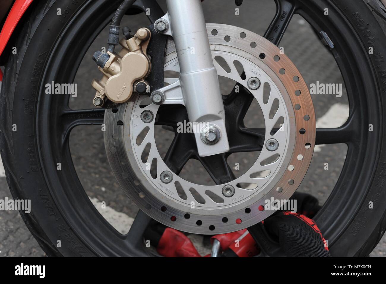 Motorcycle Wheel, Brake Caliper Stock Photo - Alamy