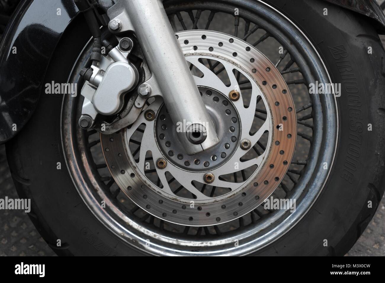 Motorcycle Wheel, Brake Caliper Stock Photo - Alamy