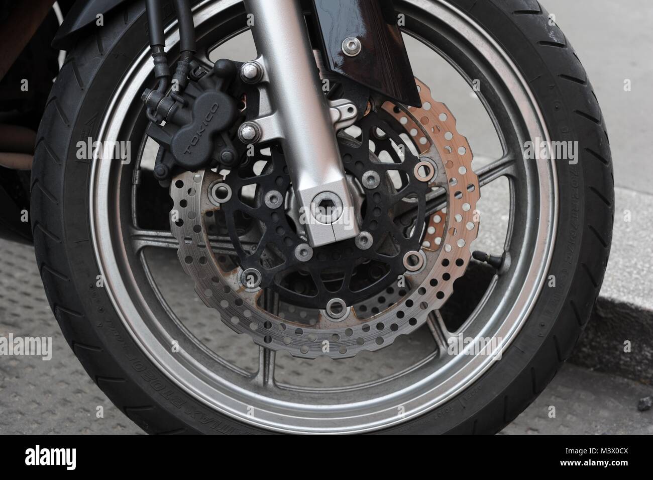 Motorcycle wheel, disc brake Stock Photo - Alamy