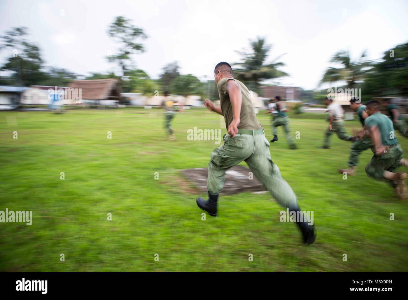 Belize Defense Force Soldiers participate in combat conditioning during ...