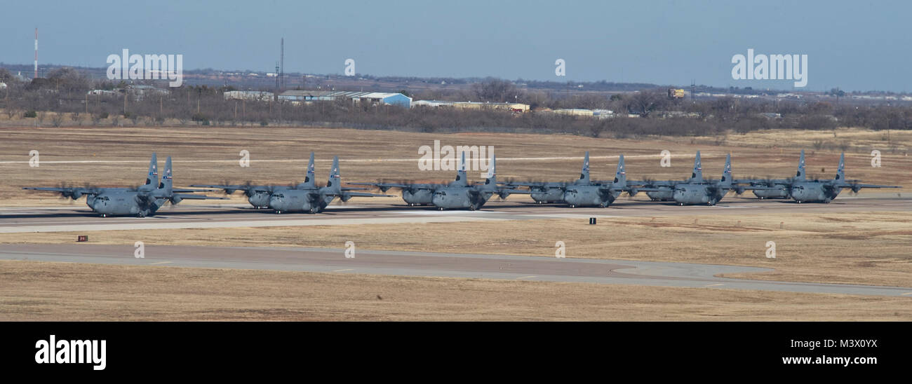C-130J Hercules assigned to the 317th Airlift Group taxi down the ...